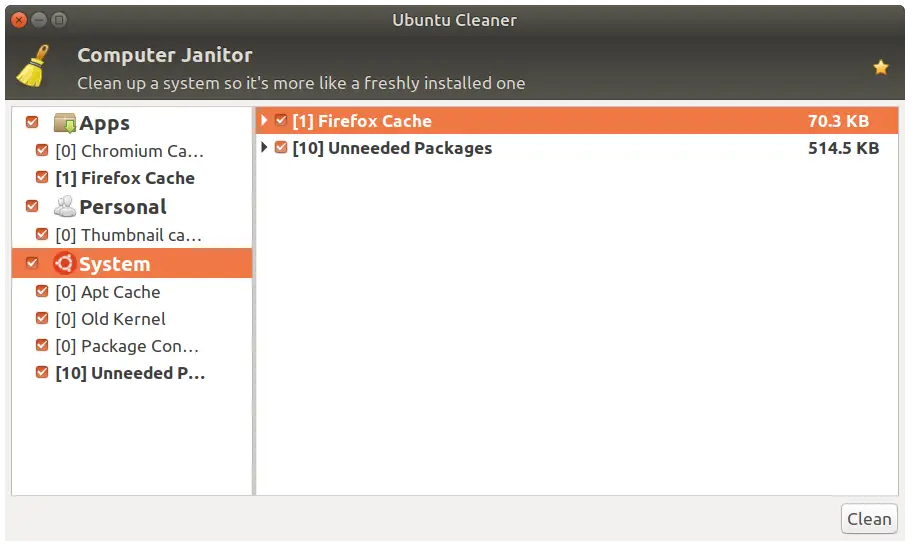 How To Install Ubuntu Cleaner In Ubuntu To Free Up Some Space